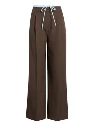 Deluc Tibi Contrast Detail Drawstring Pants - Chocolate