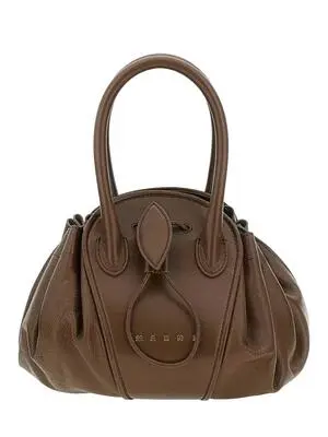 Marni Tulipa Small Leather Handbag - Brown