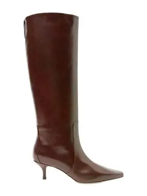 Peserico Embellished Pointed-toe Knee-high Heeled Boots - Brown