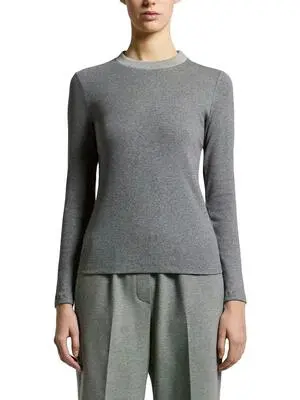 Peserico Ribbed-knit Long-sleeve T-shirt - Grey
