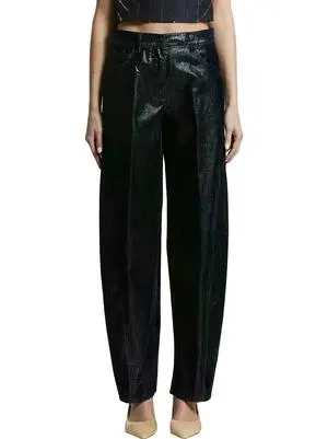PESERICO Metallic-effect Pleated Trousers