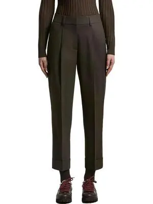 Peserico Beaded-trim Pleated Trousers Brown