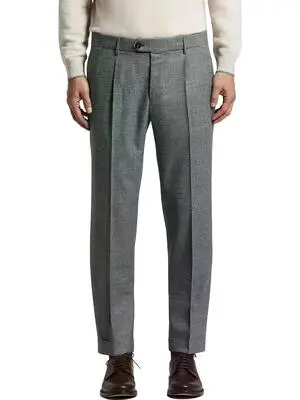 Peserico Pleated Turn-up Trousers - Grey