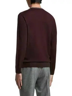 Peserico Contrast-trim Sweater - Red
