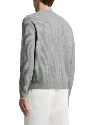 Peserico Ribbed-knit Crew-neck Sweater - Grey