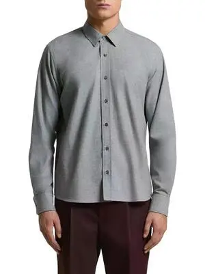 Peserico Long-sleeve Button-down Shirt - Grey