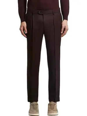 Peserico Pleated-detail Turn-up Trousers - Red