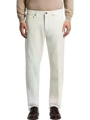 Peserico Logo-patch Straight-leg Jeans - White
