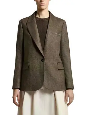 Peserico Single-breasted Peak-lapel Blazer - Brown