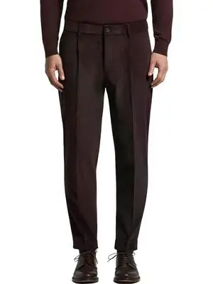 Peserico Pleated Corduroy Trousers - Brown