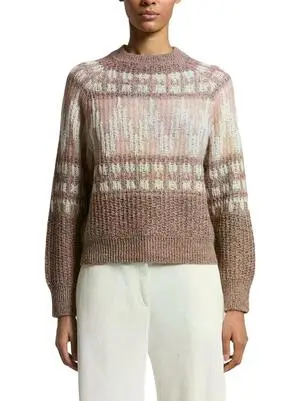 Peserico Fair Isle-knit Raglan-sleeve Sweater - Pink