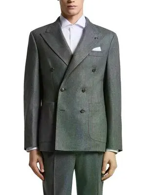 Peserico Pinstripe Double-breasted Jacket - Grey