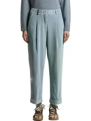 Peserico Pleated Corduroy Trousers - Blue