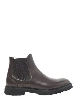 Peserico Elasticated-side Leather Chelsea Boots - Brown