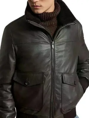 PESERICO Shearling-collar Leather Jacket