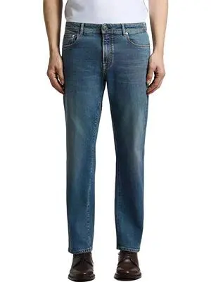 Peserico Faded-effect Straight-leg Jeans - Blue