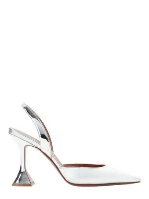 Amina Muaddi Holli Mirror 95 Slingback - Silver
