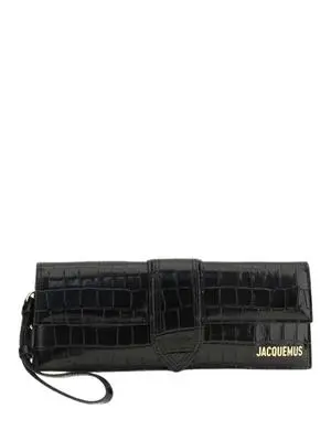 Jacquemus Le Bambino Clutch With Crocodile Effect - Black