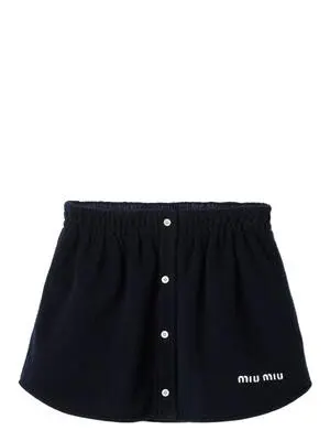 Miu Miu Fleece Miniskirt - Navy
