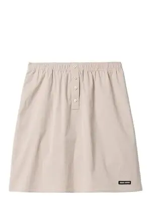 Miu Miu Stretch Poplin Skirt Limestone
