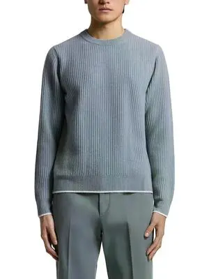 Peserico Ribbed-knit Crew-neck Sweater - Blue