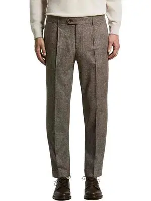 Peserico Prince Of Wales Check Pleated Trousers - Brown