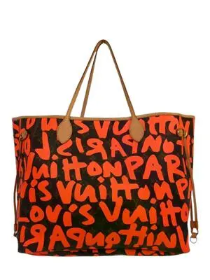 LOUIS VUITTON 2009 Gm Monogram Graffiti Neverfull Tote Bag - Brown