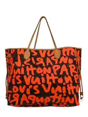 LOUIS VUITTON 2009 Gm Monogram Graffiti Neverfull Tote Bag - Brown