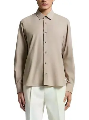 Peserico Long-sleeve Button-down Shirt - Neutrals