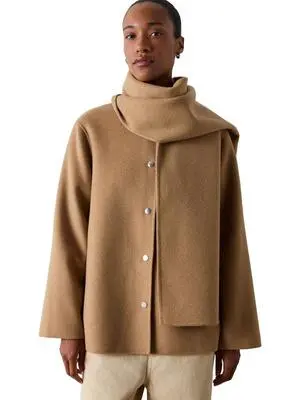 Whistles Double Faced Scarf Coat - Camel
