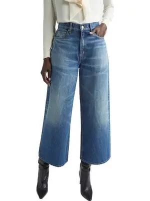 St. John High Waist Wide Leg Jeans - Blue Denim