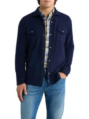 Johnnie-o York Long Sleeve Snap Overshirt - Navy