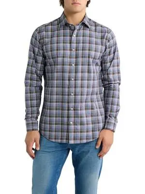Johnnie-o Merced Check Button Down Shirt - Bluestone