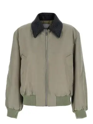 Bottega Veneta Wr Satin Nylon Blouson With Intrecciato Collar - Multicolor
