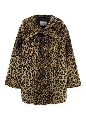 Givenchy Shearling With Leopard Details In Brown Leather - Multicolor
