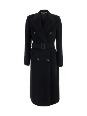 Tagliatore Fabric Coat With Essential Design - Black
