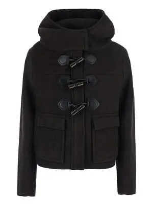 GANNI Ganni Women Peacoat Wool Mini Duffle Coat Brown