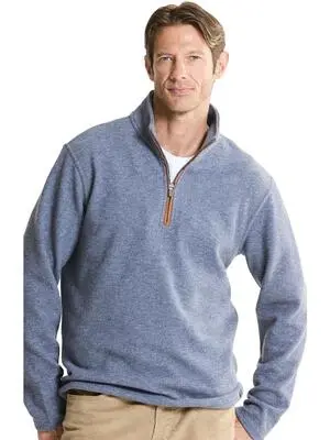 JACHS Wool Blend Knit Quarter Zip Navy