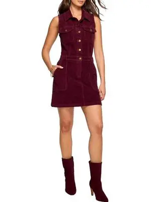 Ramy Brook Peyton Corduroy Minidress - Cranberry