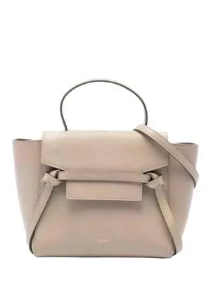 Celine 2018 Nano Grained Calfskin Belt Bag Satchel - Neutrals