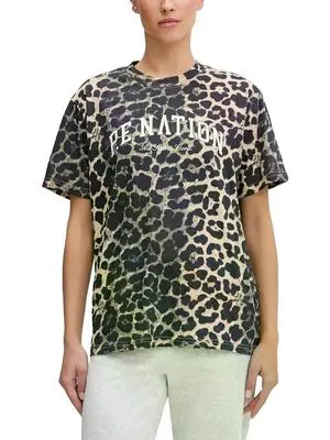 P.E Nation Heritage Animal-print Short-sleeved T-shirt - Black