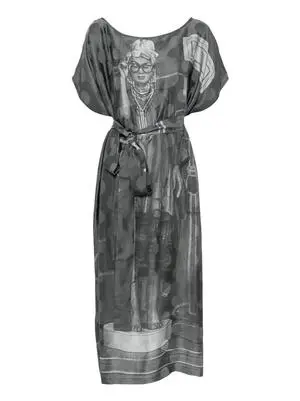 BARBARA BOLOGNA Graphic-print Belted Kaftan