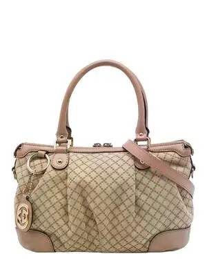 Gucci 2016-2026 Diamante Canvas Sukey Satchel - Neutrals