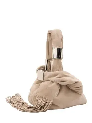 CURATORIA Inca Suede Handbag - Ivory