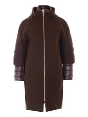 Herno Wool And Nylon Coat - Brown