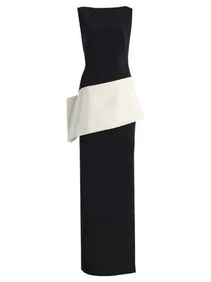 Rachel Gilbert Exclusive Rick Color-blocked Crepe Gown - Black