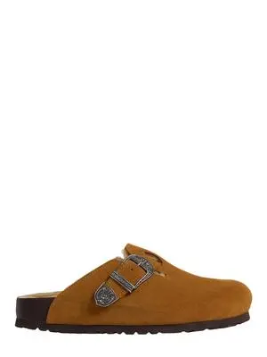 BIRKENSTOCK X Etro Boston Shearling Mules - Tan