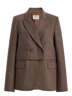 TWP Two Faced Wool Flannel Blazer - Brown