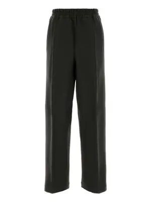 AMI Paris Charcoal Wool Wide-leg Pant - Gray