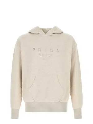 Prada Melange Sand Cotton Sweatshirt - Brown